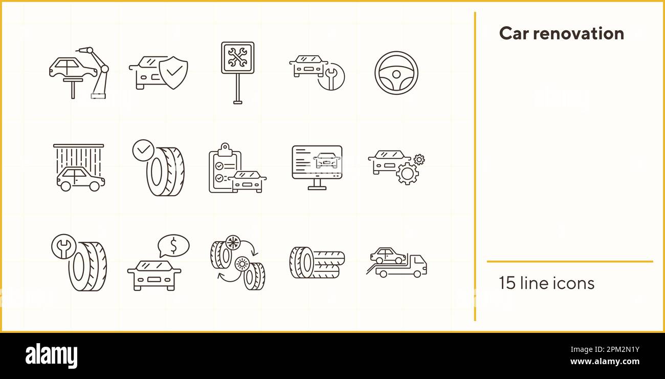 Car renovation icons Stock Vector Image & Art - Alamy