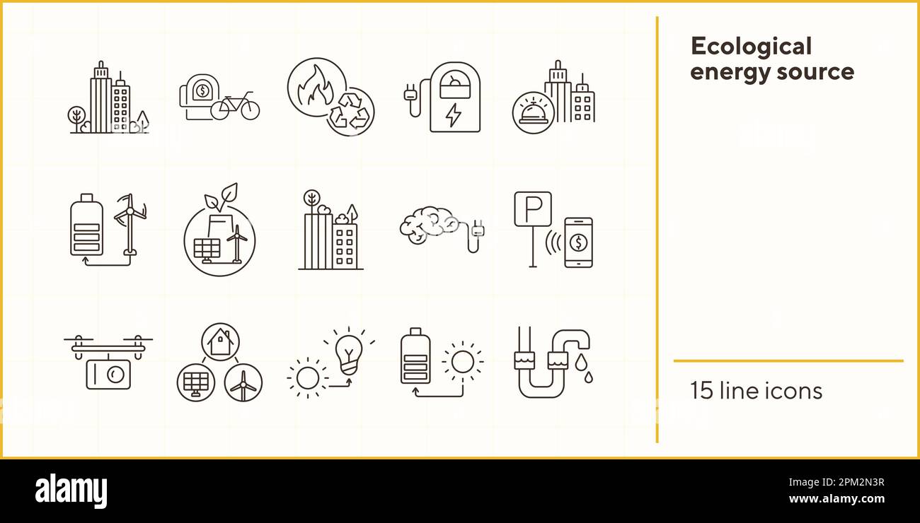 Ecological energy source icons Stock Vector Image & Art - Alamy