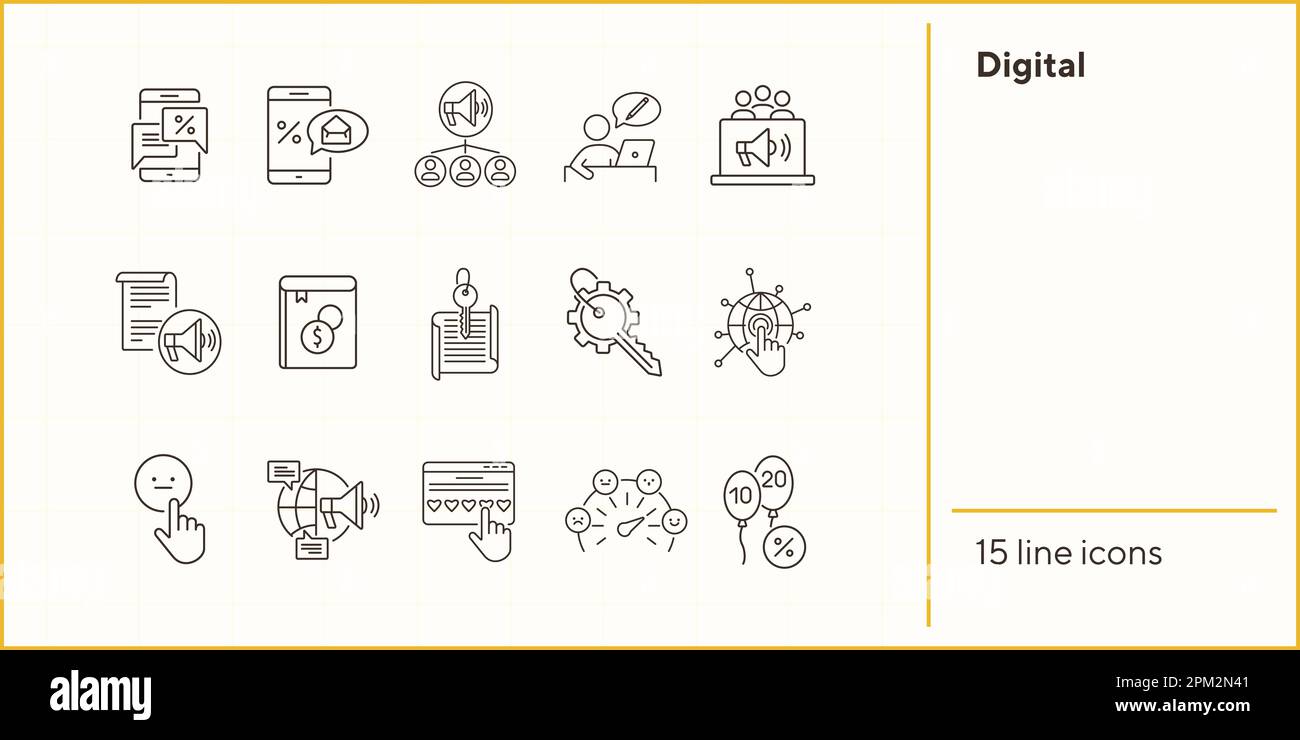 Digital line icons Stock Vector Image & Art - Alamy