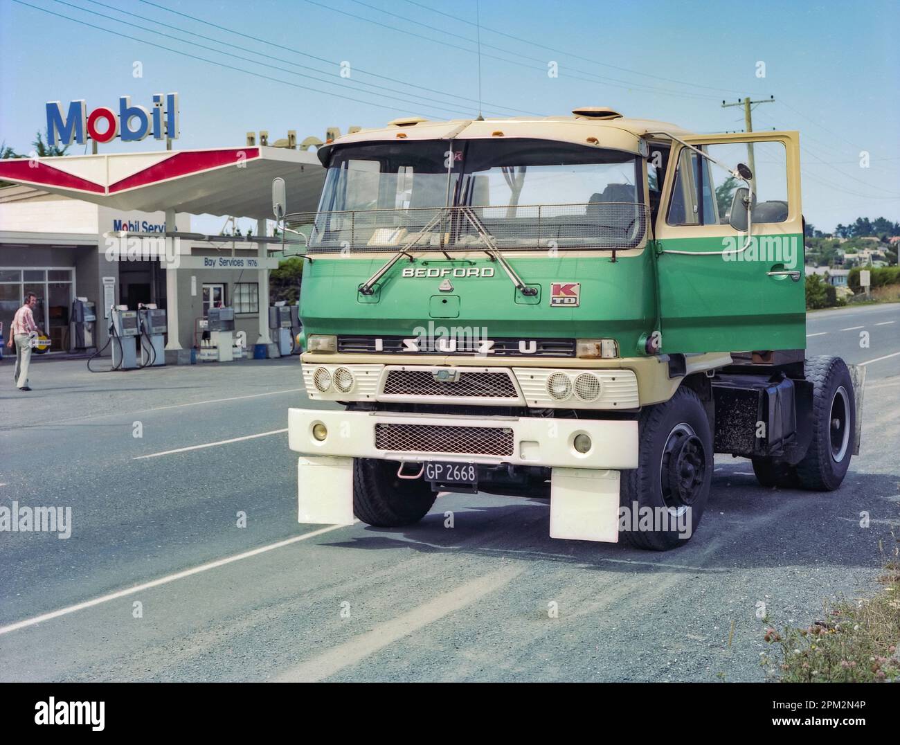 A 1981 historic image of a 1970s Isuzu Bedford Semi-Tractor truck ...
