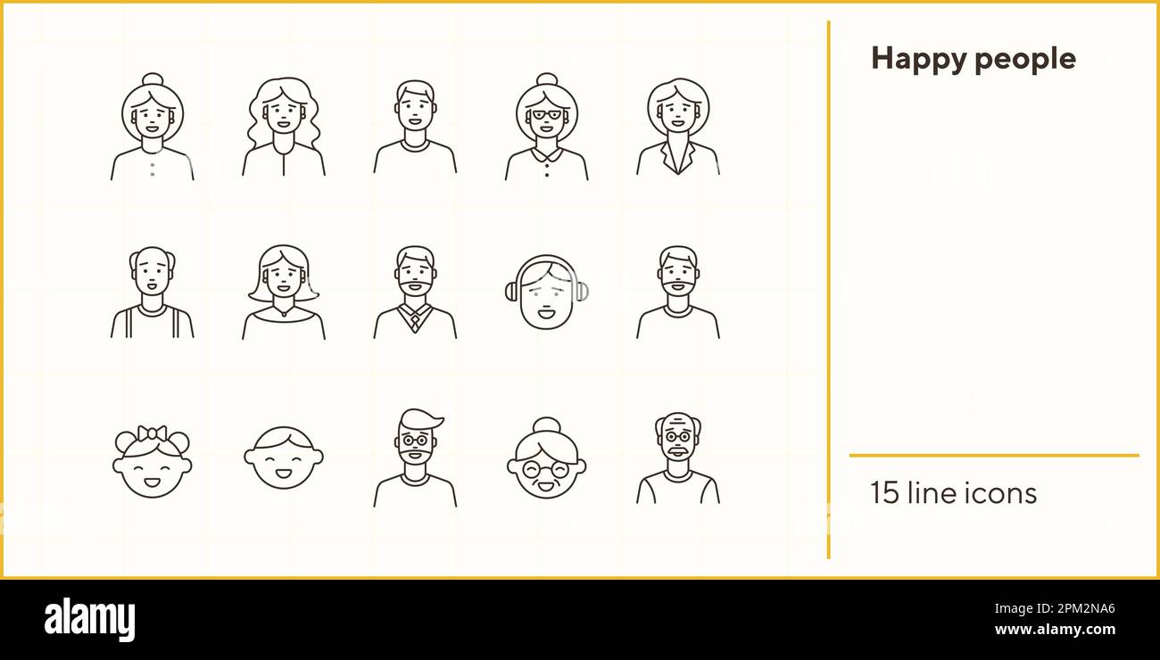 Happy people icons Stock Vector Image & Art - Alamy