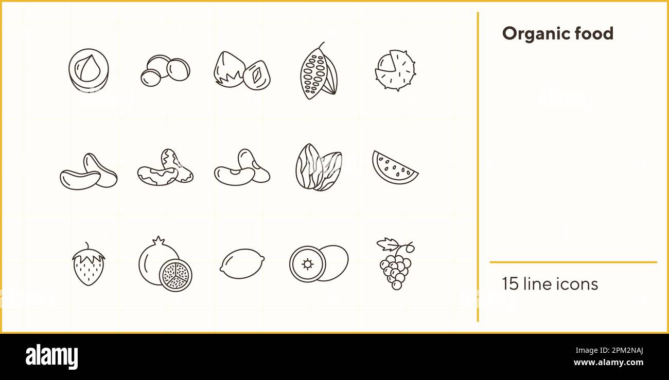 Organic food icons Stock Vector Image & Art - Alamy