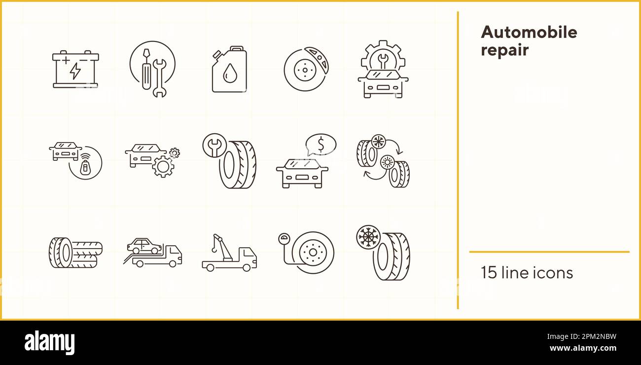 Automobile repair icons Stock Vector Image & Art - Alamy