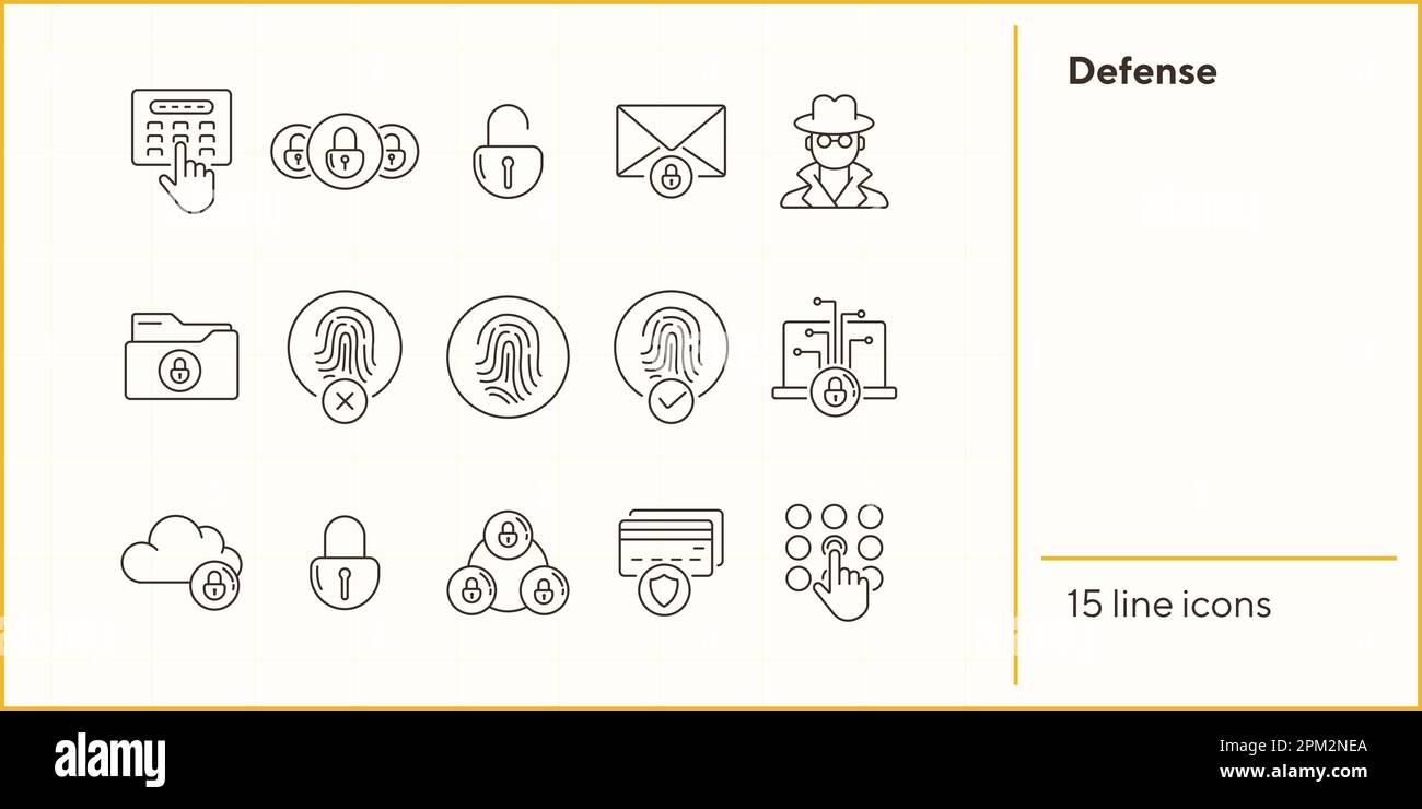 Defense line icons Stock Vector Image & Art - Alamy