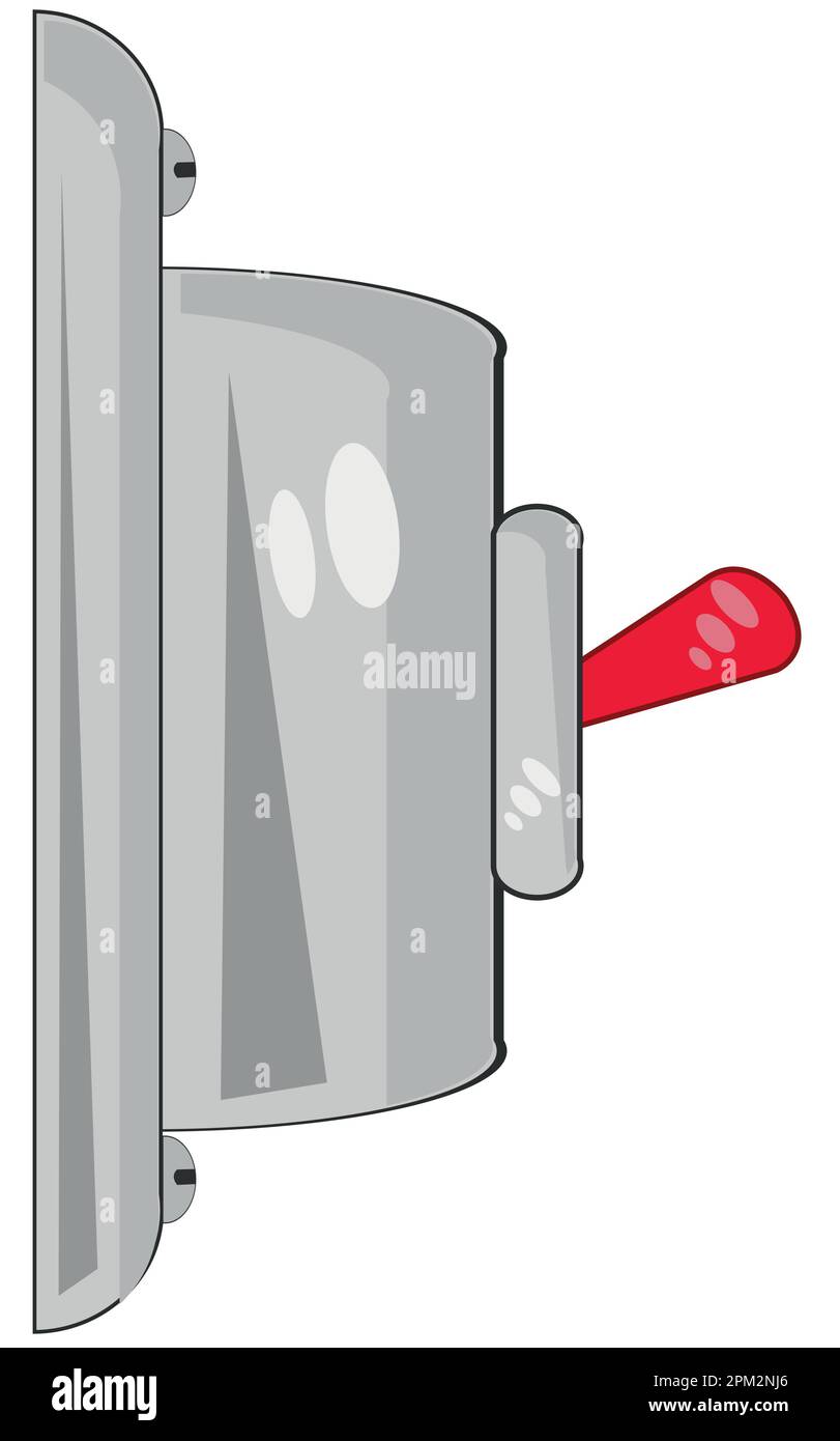 Vector illustration of the switch toggle switch type from the side ...