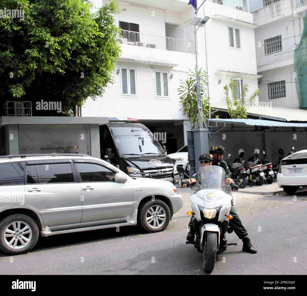 A photo shows a police facility where 19 Japanese fraud ring members are detained in Phnom Penh ...