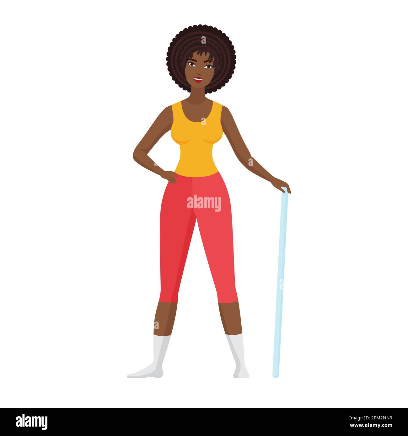 Aerobics fitness trainer. Female gym instructor, gym working out vector ...