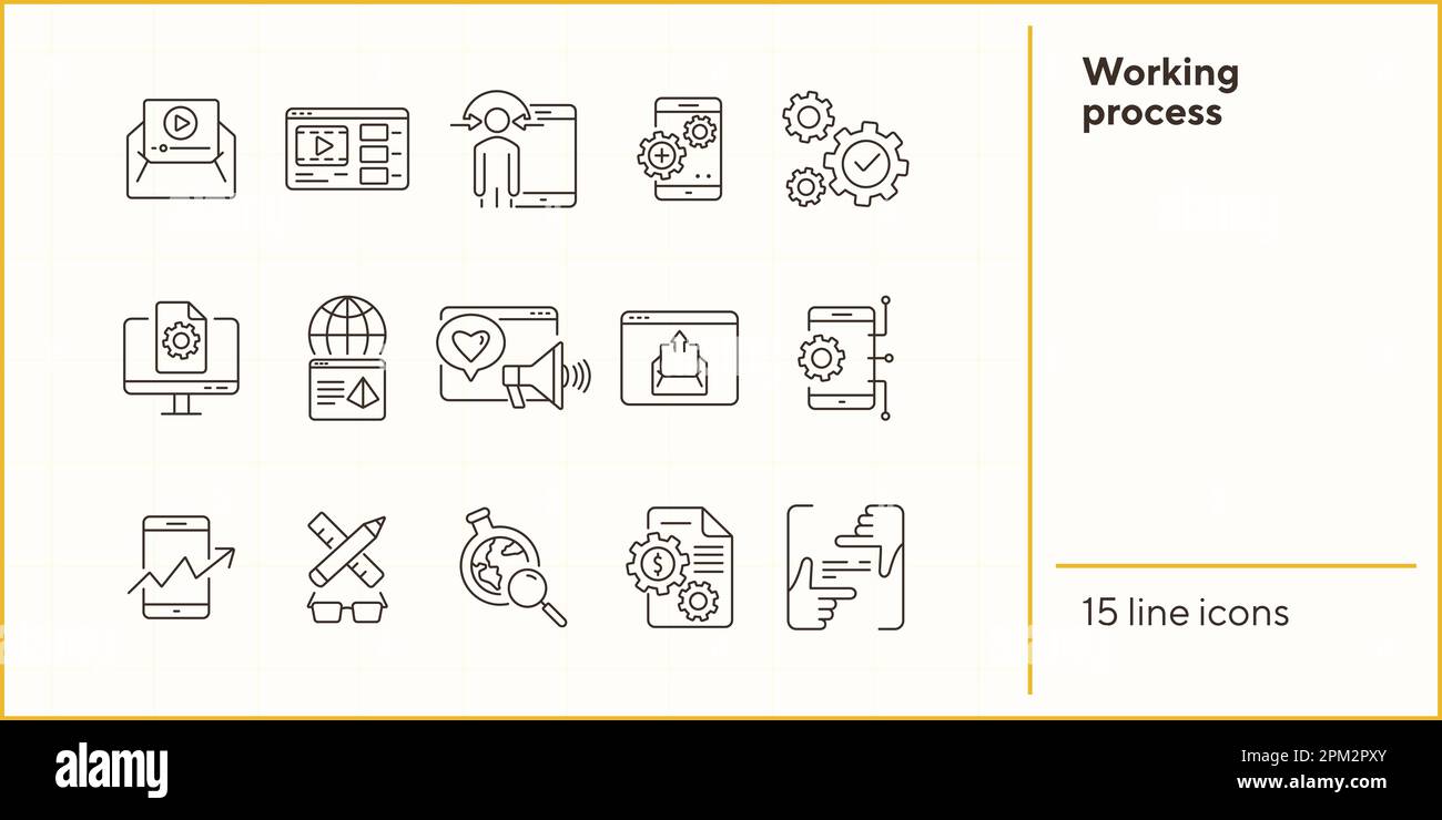 Working process icons Stock Vector Image & Art - Alamy