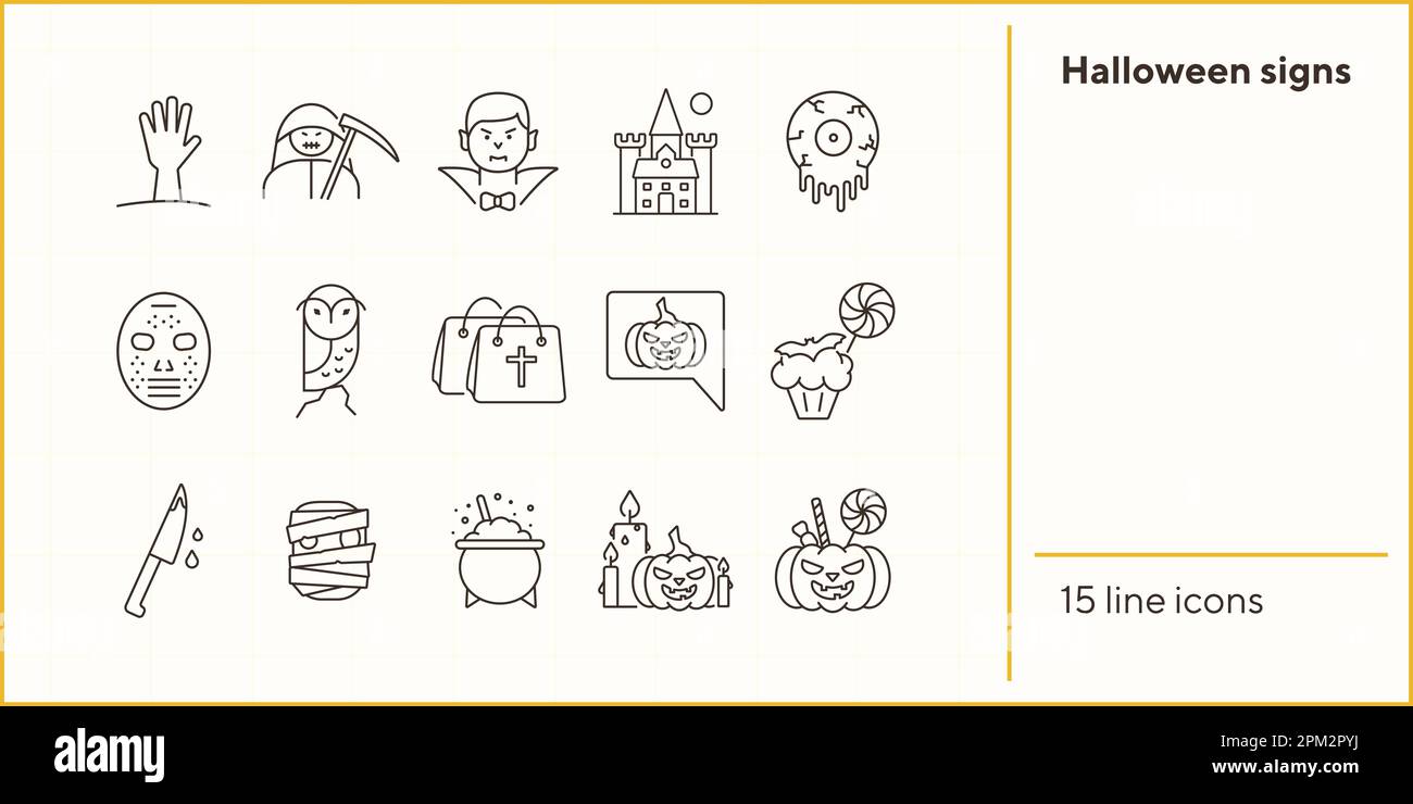 Halloween signs line icons Stock Vector Image & Art - Alamy