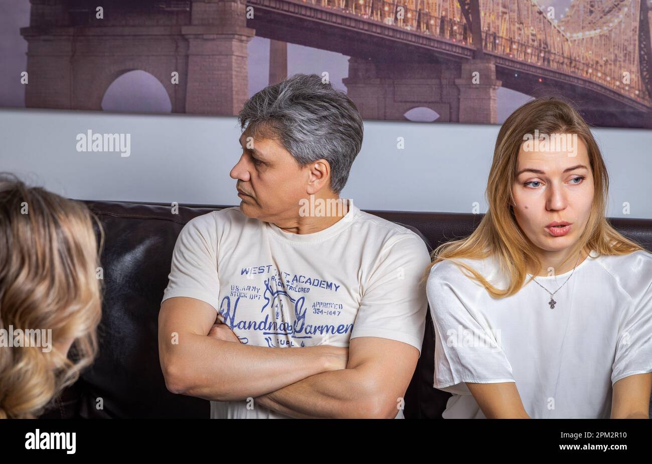 A couple at a psychologist's appointment solves their problems Stock ...