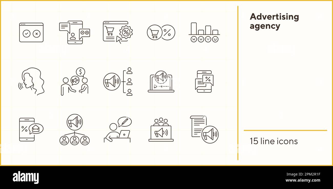 Advertising agency icons Stock Vector Image & Art - Alamy