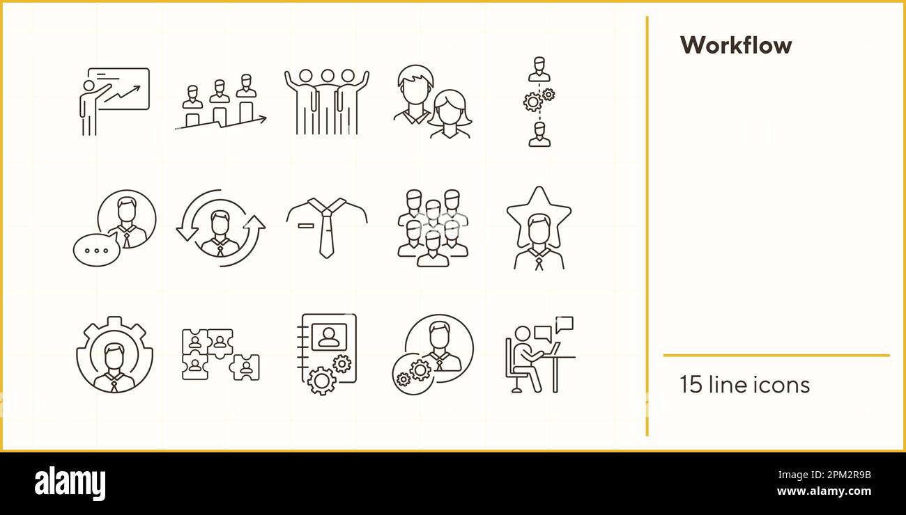 Workflow Line Icons Stock Vector Image And Art Alamy