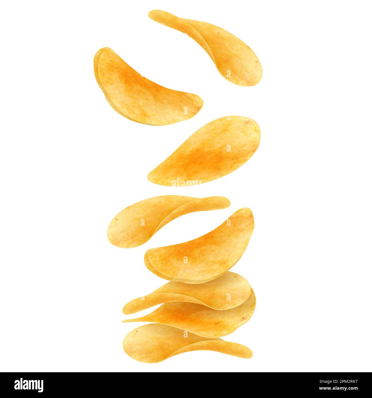 Stack, pile and heap of ripple crispy potato chips, vector junk food ...