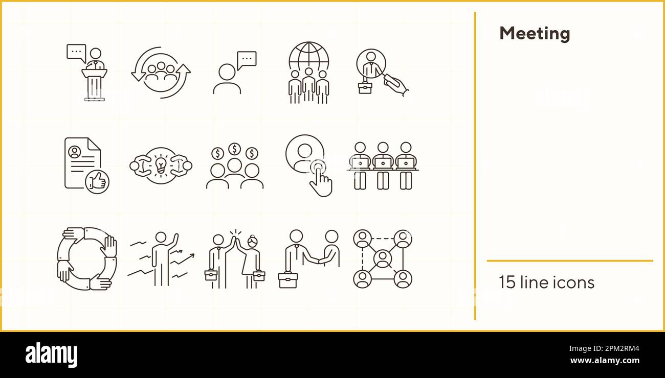 Meeting line icon set Stock Vector Image & Art - Alamy