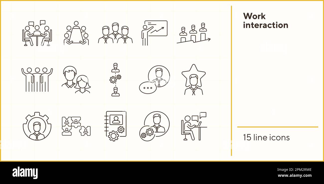 Work interaction icons Stock Vector Image & Art - Alamy