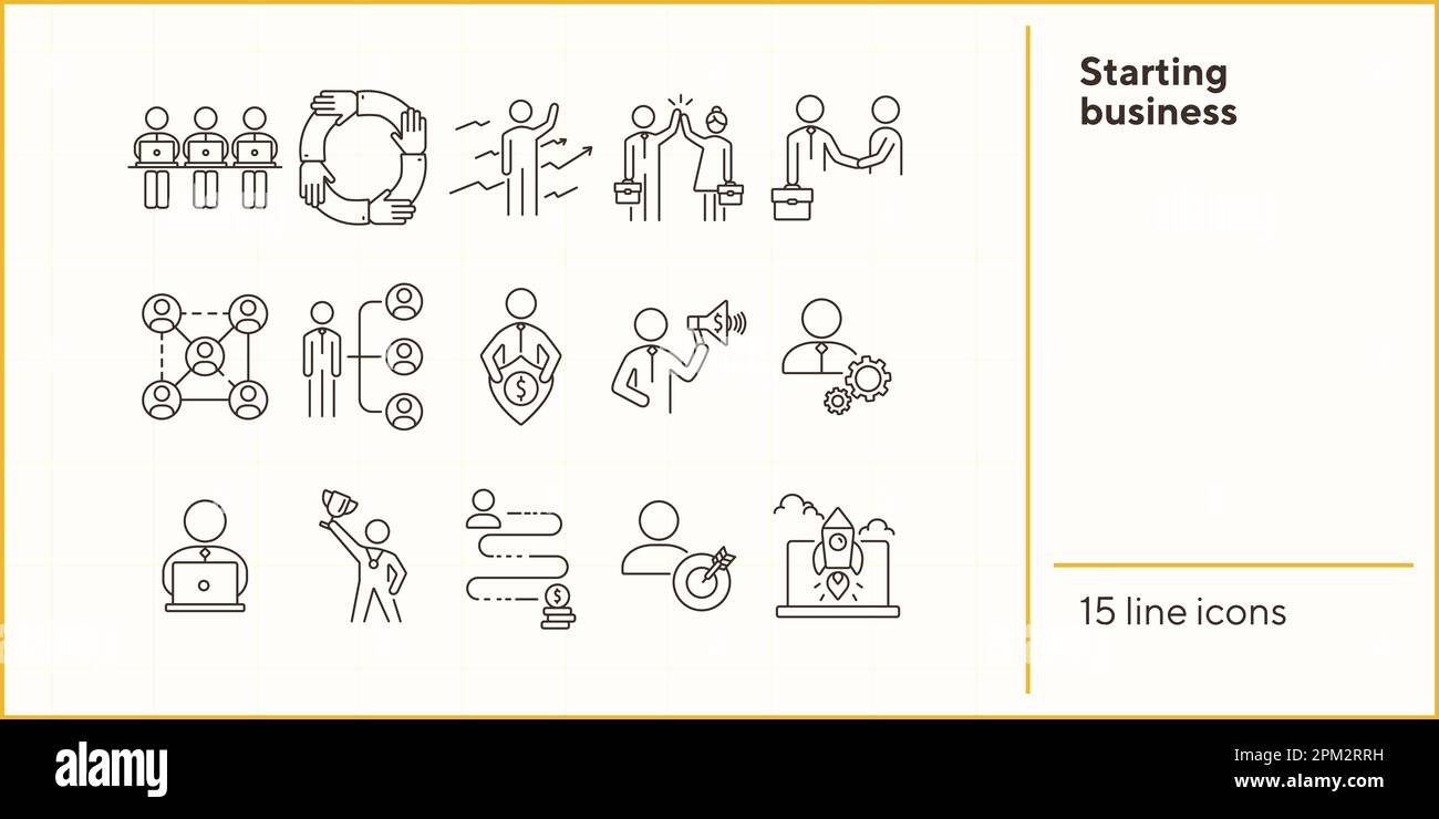 Starting business icons Stock Vector Image & Art - Alamy