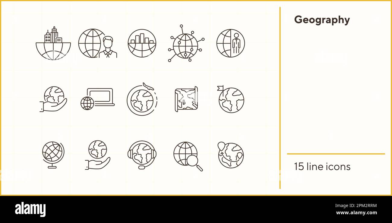 Geography line icon set Stock Vector Image & Art - Alamy