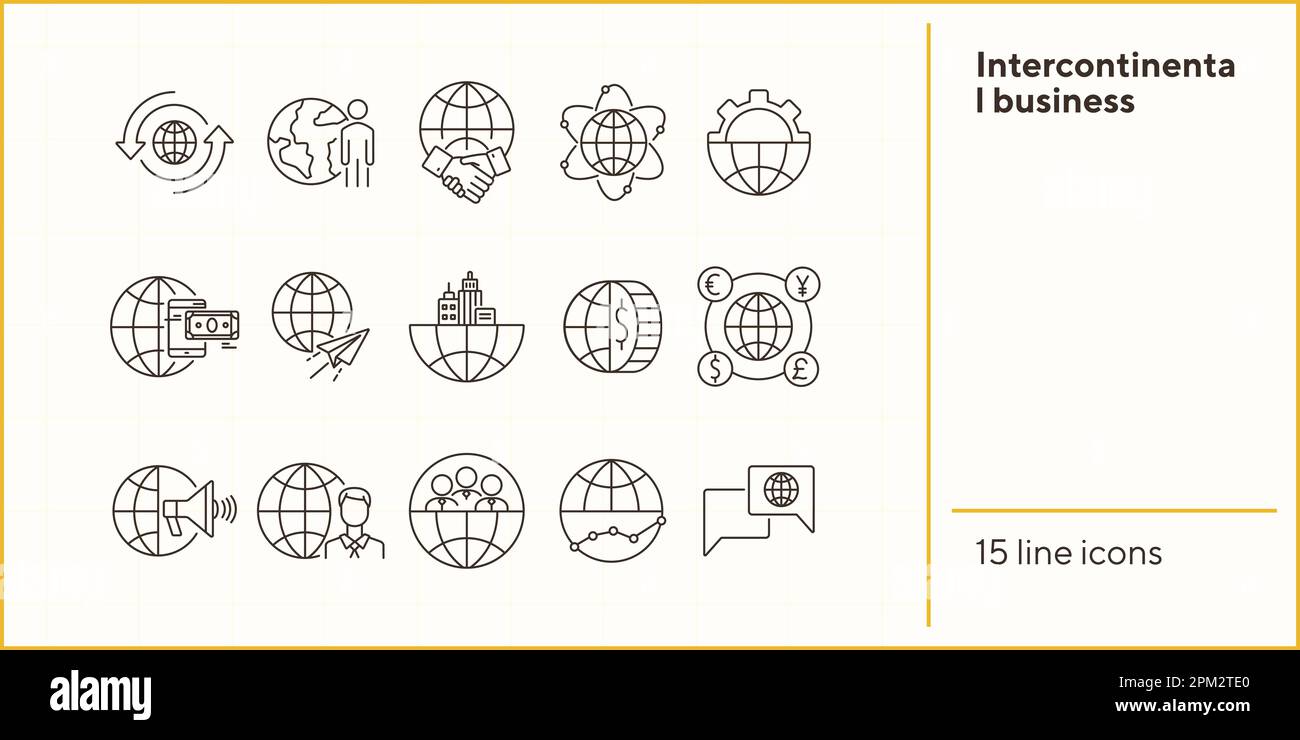 Intercontinental business line icon set Stock Vector Image & Art - Alamy
