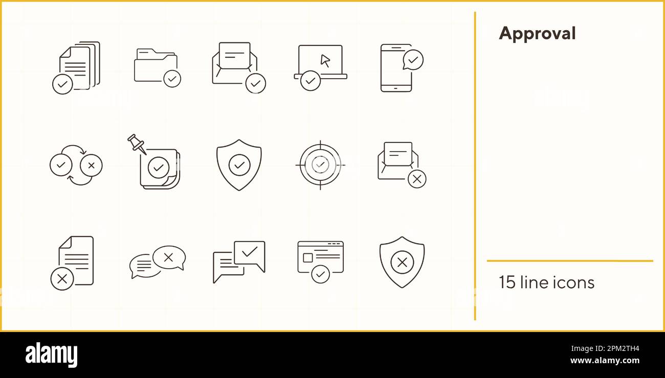 Approval line icons Stock Vector Image & Art - Alamy
