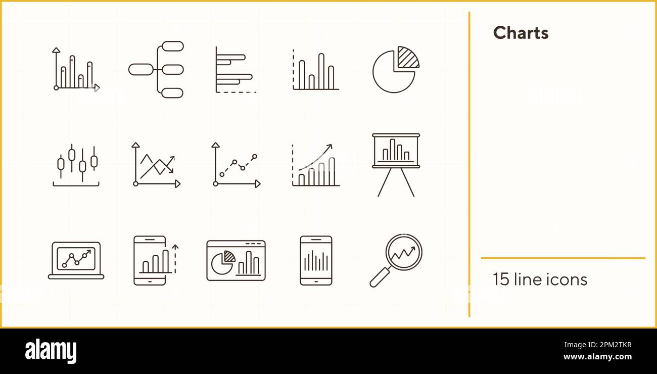 Charts line icon set Stock Vector Image & Art - Alamy