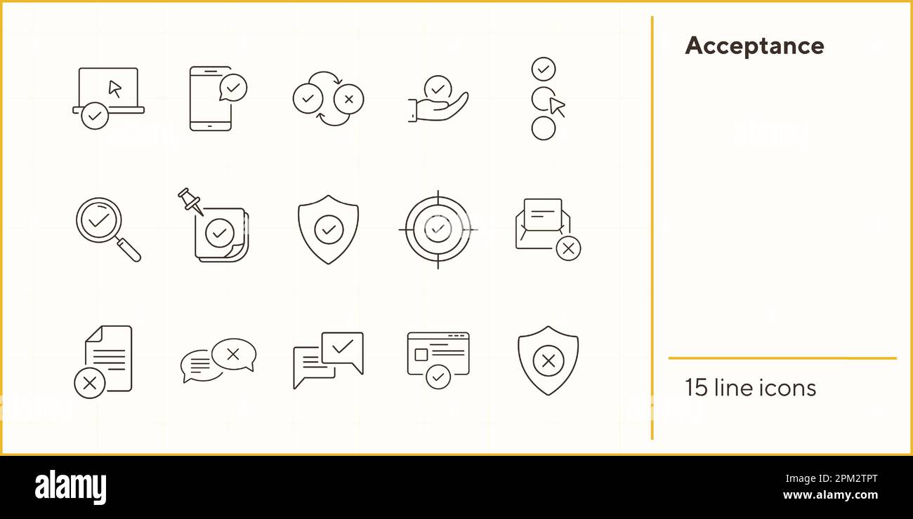 Acceptance line icons Stock Vector Image & Art - Alamy