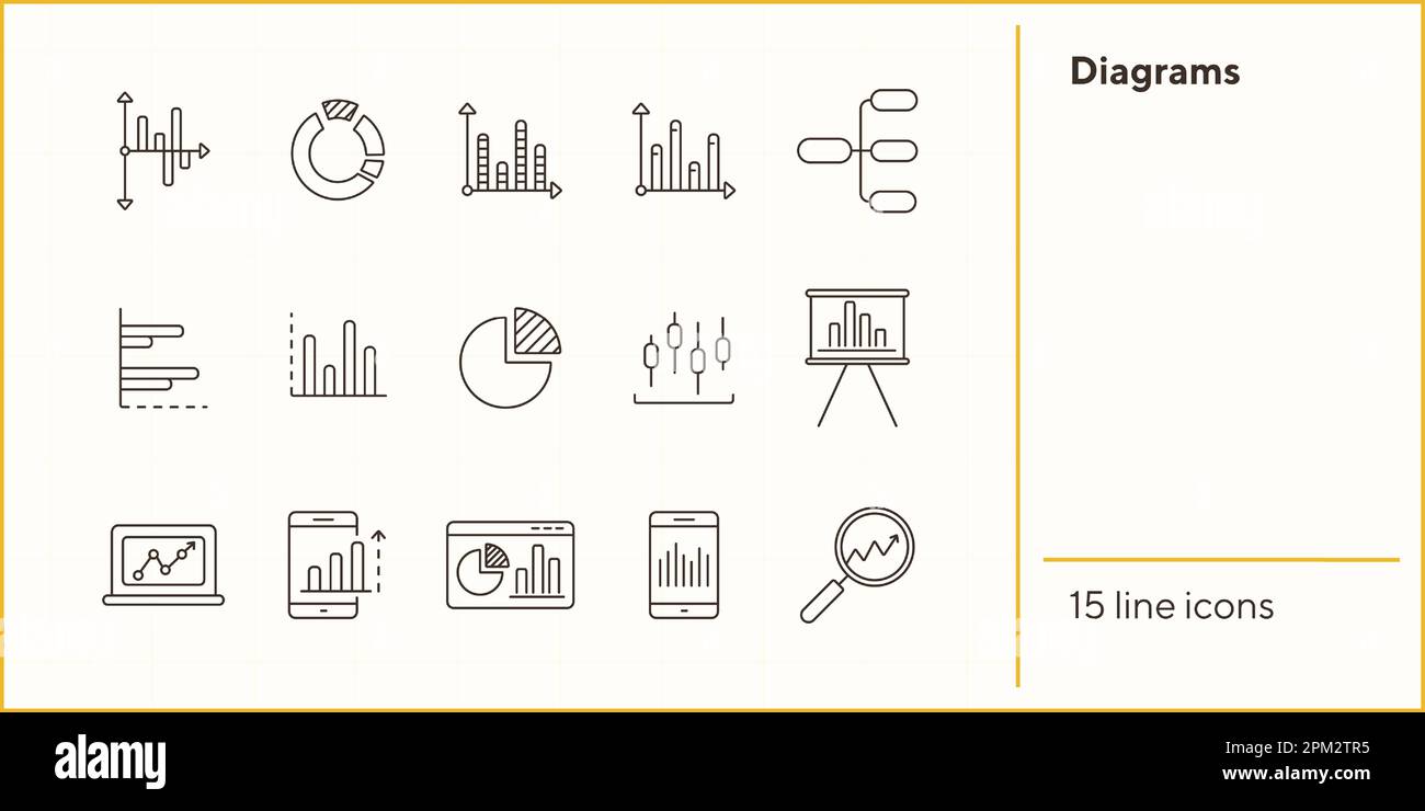 Diagrams line icon set Stock Vector Image & Art - Alamy