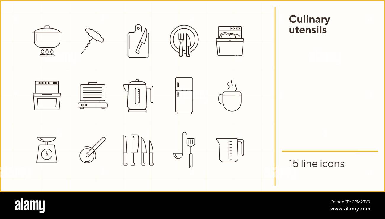 Culinary utensils icons Stock Vector Image & Art - Alamy