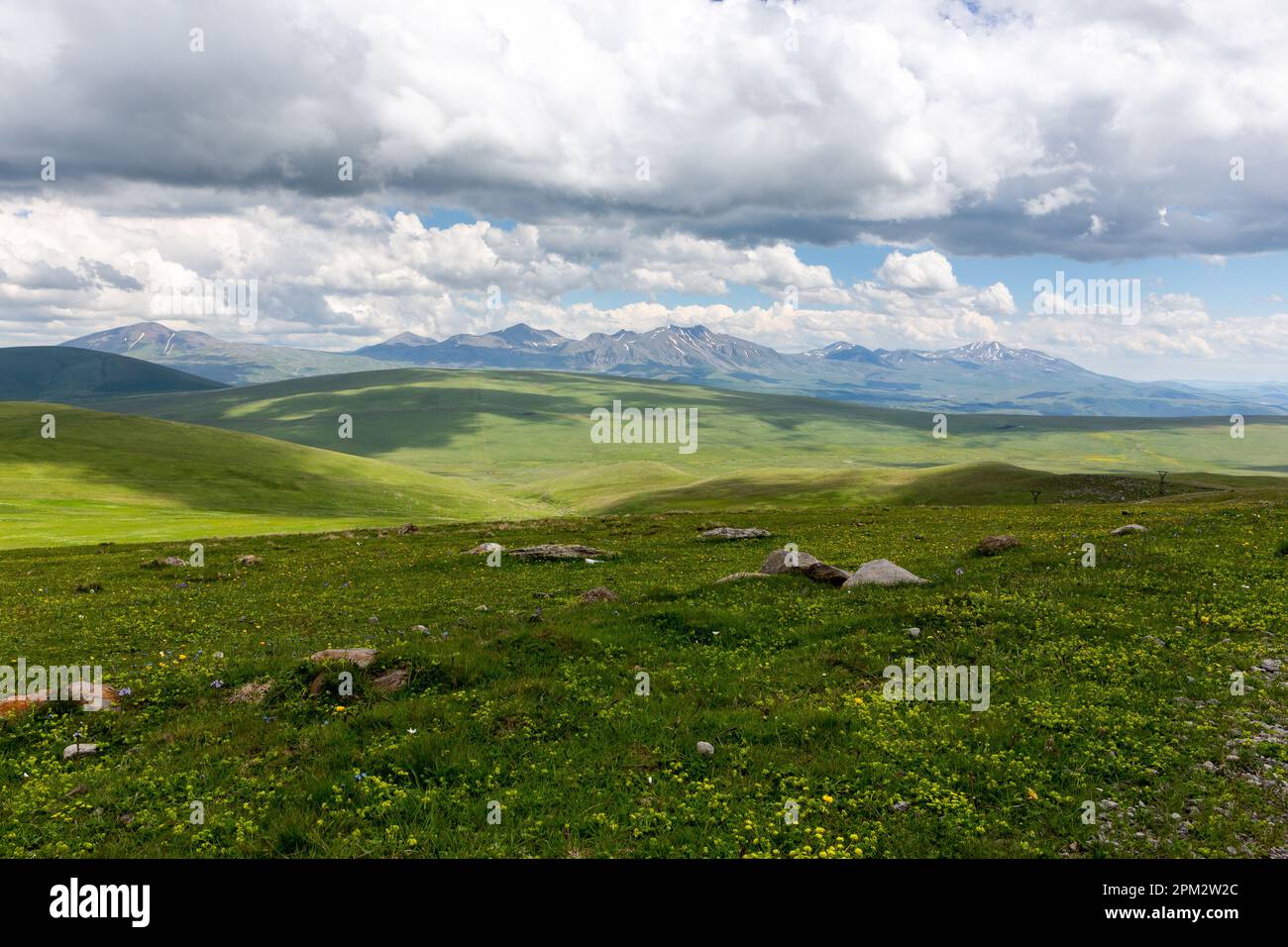 Javakheti Plateau landscape with ancient dormant volcanoes - Didi Abuli ...