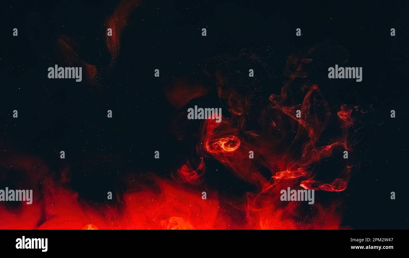 Burning fire flame smoke night inferno red black Stock Photo - Alamy