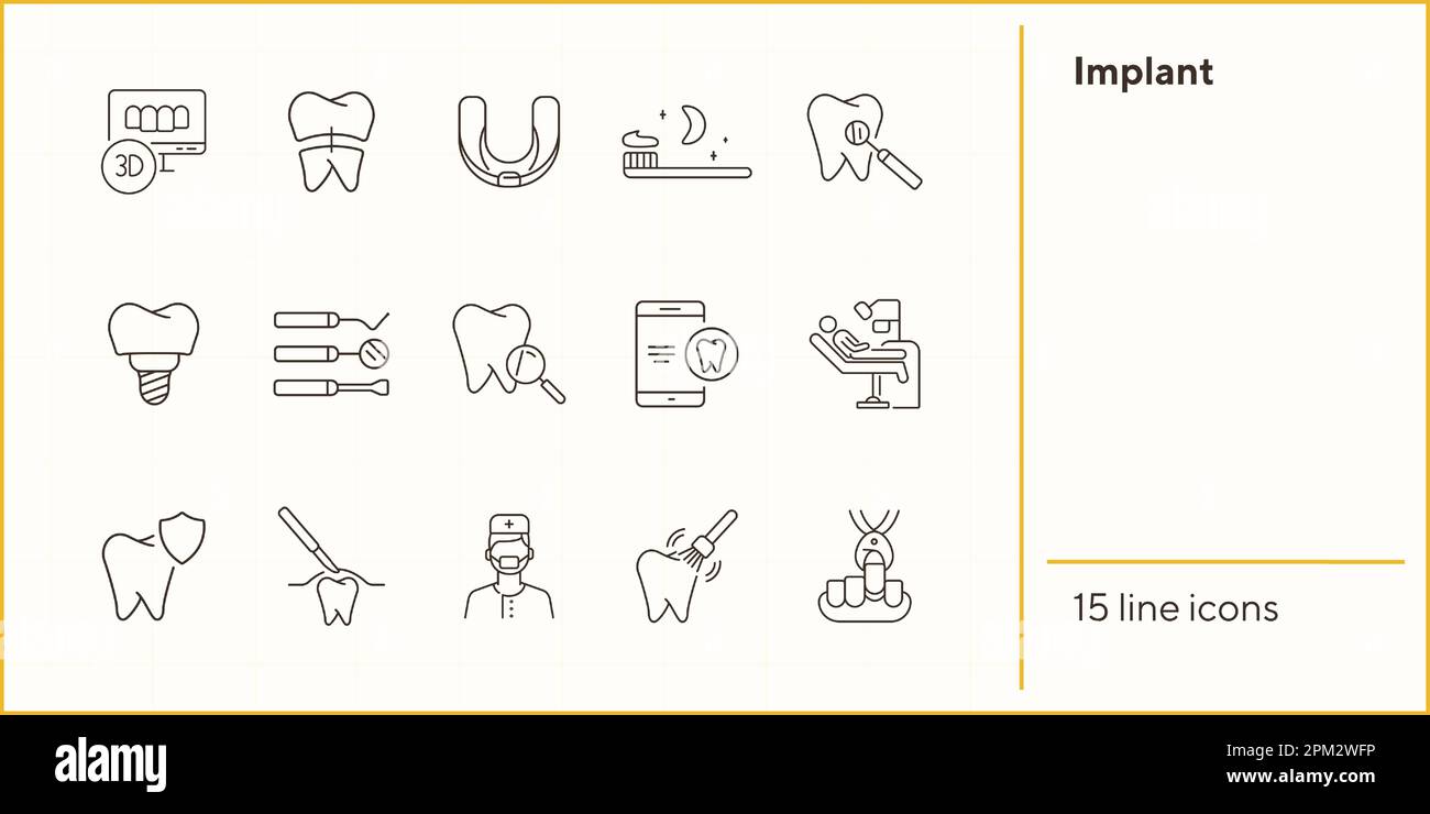 Implant icons. Set of line icons Stock Vector Image & Art - Alamy