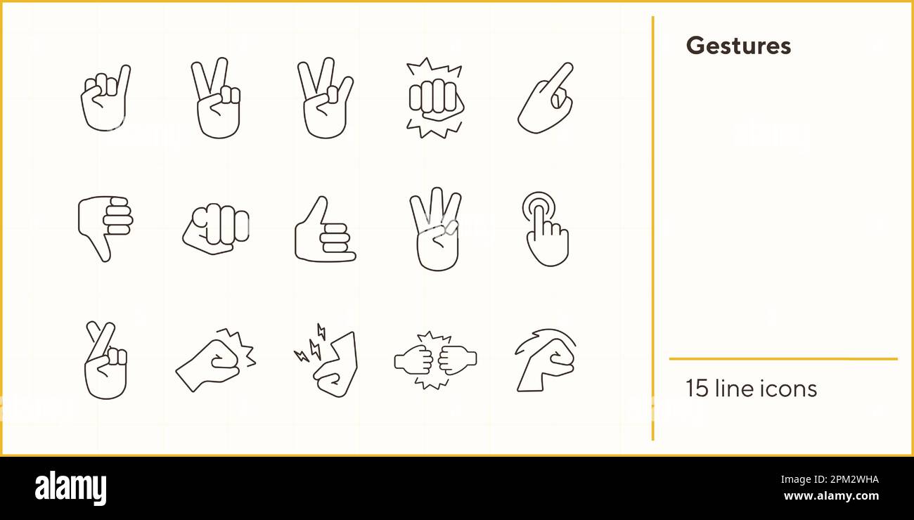Set of gestures line icons Stock Vector Image & Art - Alamy