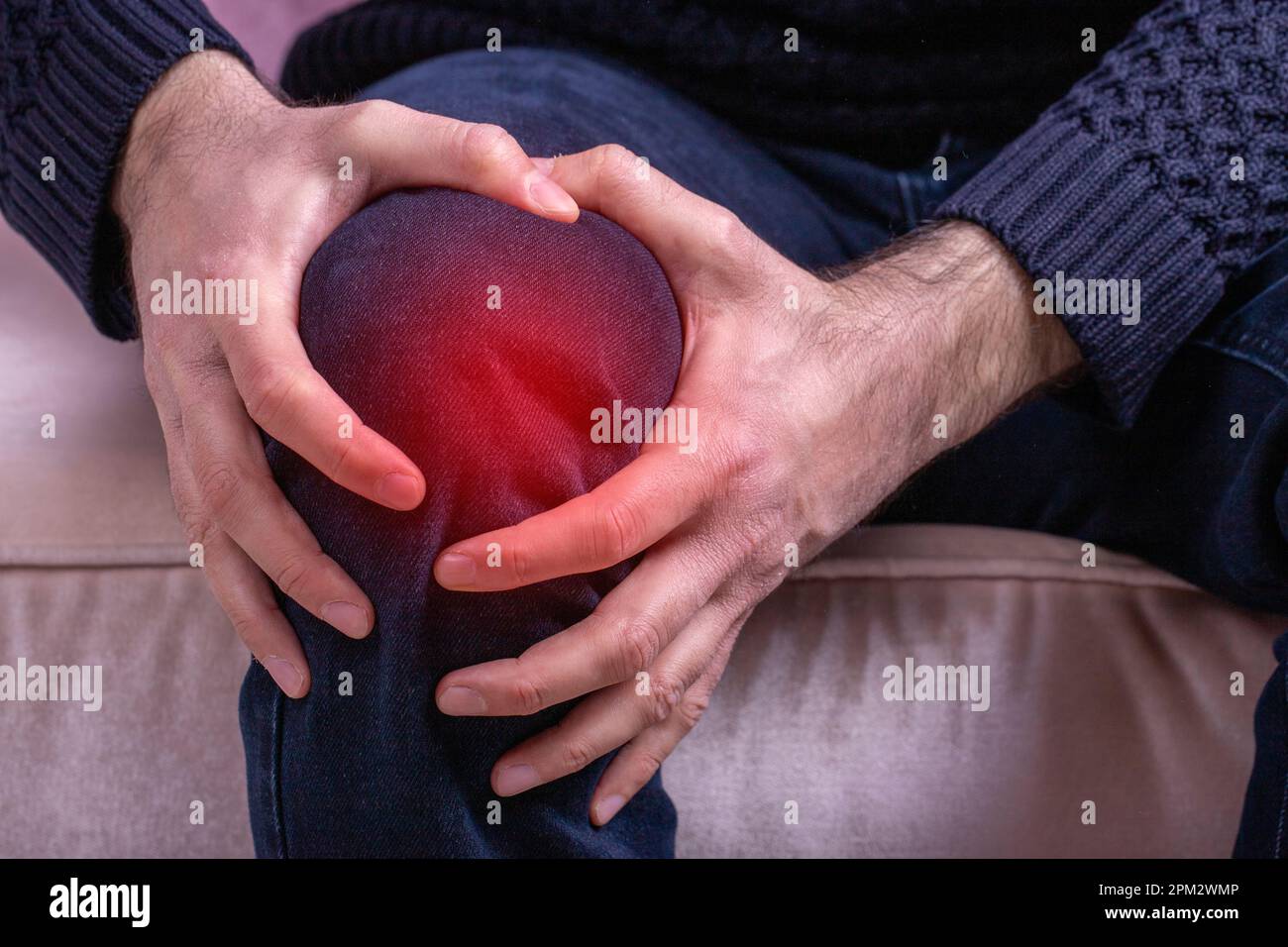 Man with knee pain. Joint pain, Arthritis and tendon problems. a man ...