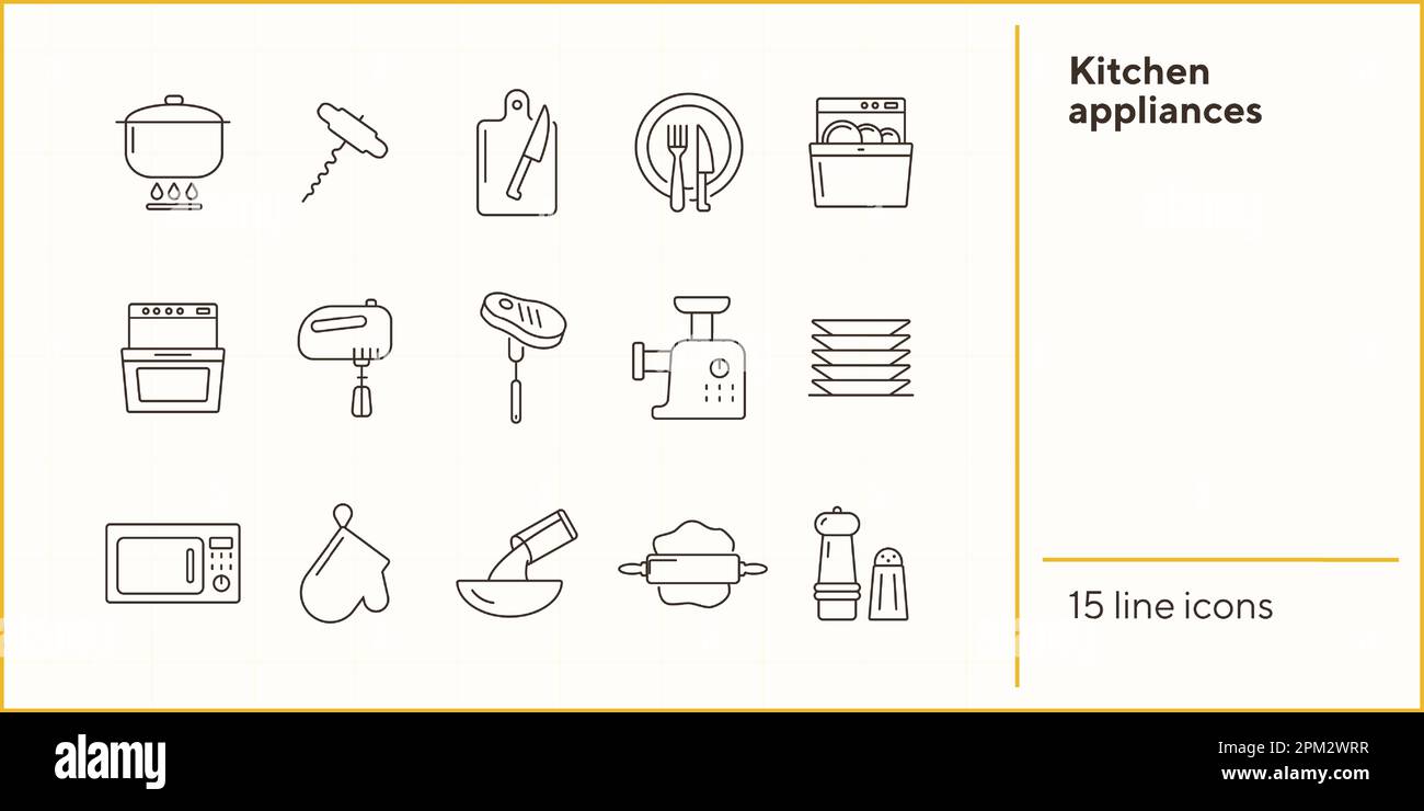 Kitchen appliances icons Stock Vector Image & Art - Alamy