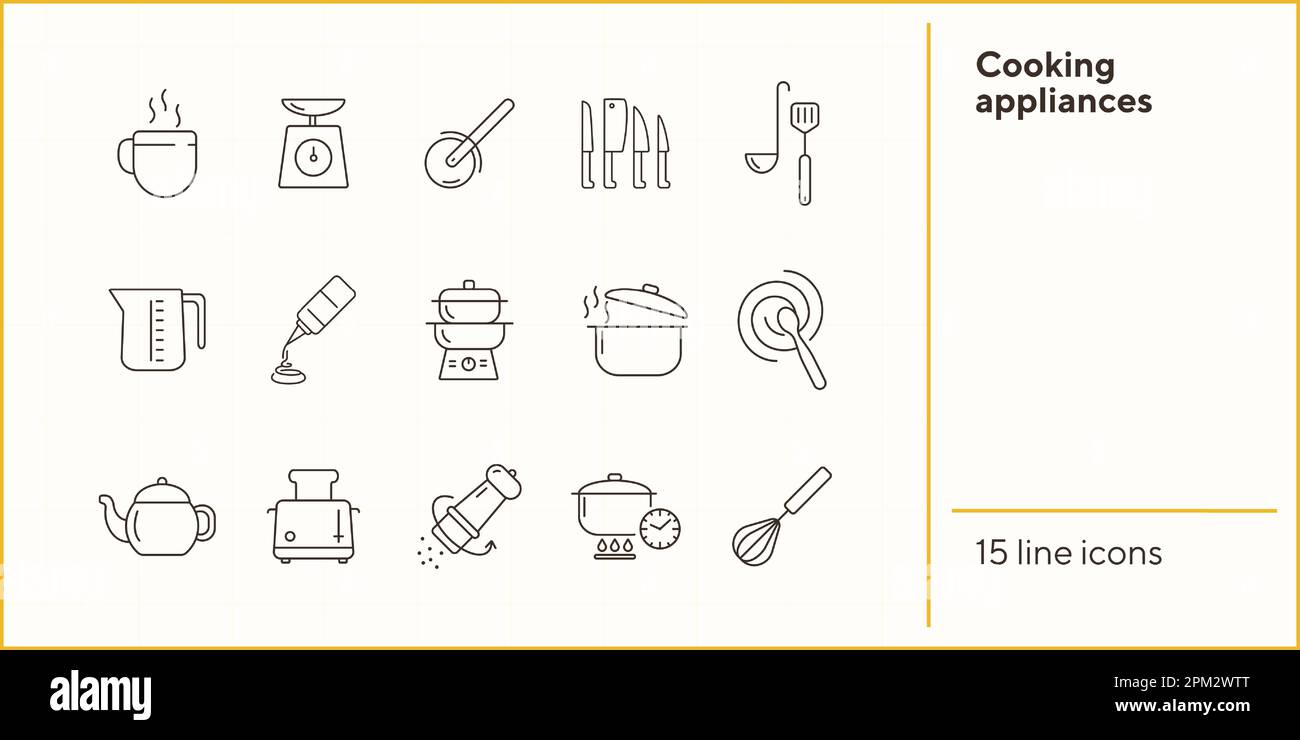 Cooking appliances icons Stock Vector Image & Art - Alamy