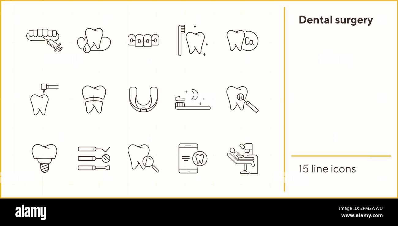 Dental surgery icons. Set of line icons Stock Vector Image & Art - Alamy