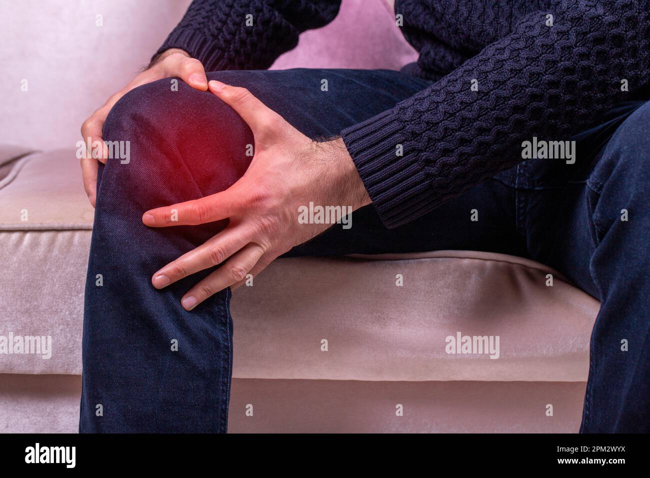 Man with knee pain. Joint pain, Arthritis and tendon problems. a man ...