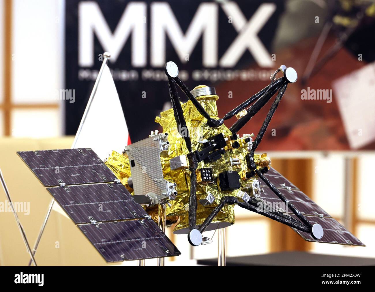 April 11, 2023, Tokyo, Japan - This picture shows a scale model of Japan Aerospace Exploration ...