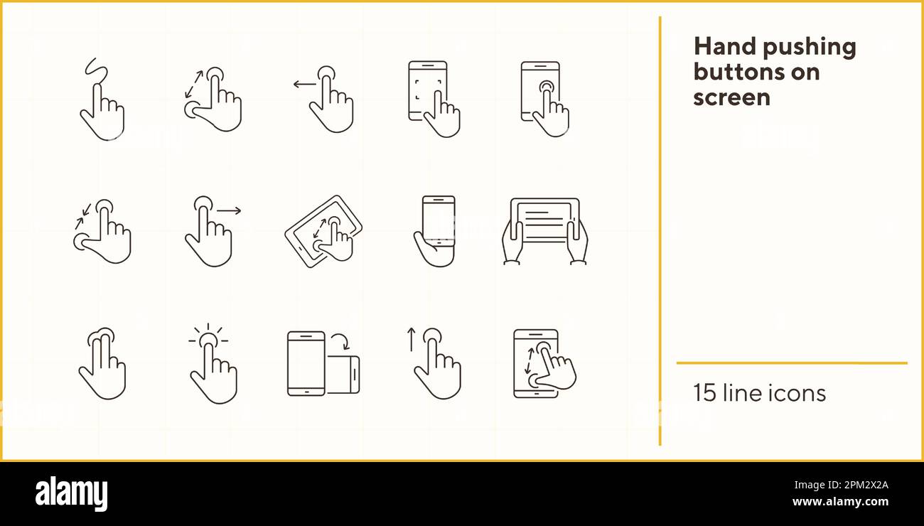 Finger pushing icons Stock Vector Images - Alamy