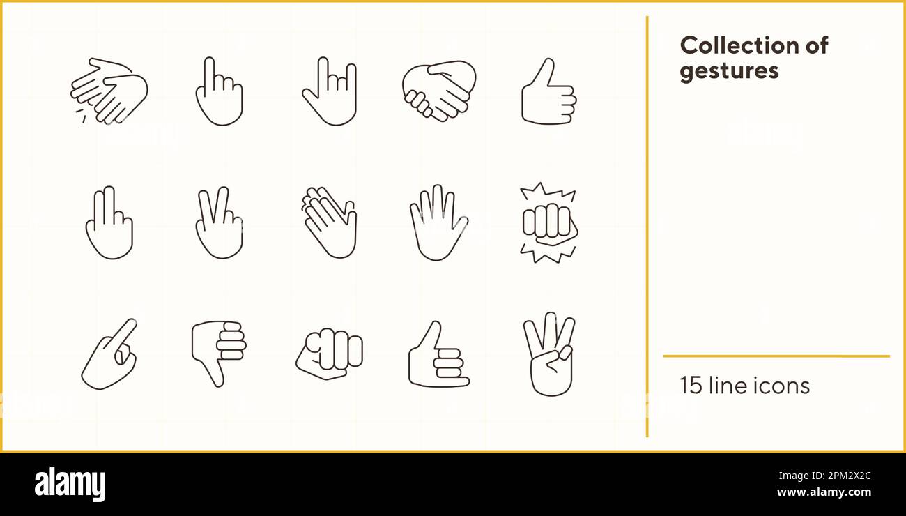 Collection of gestures line icons Stock Vector Image & Art - Alamy