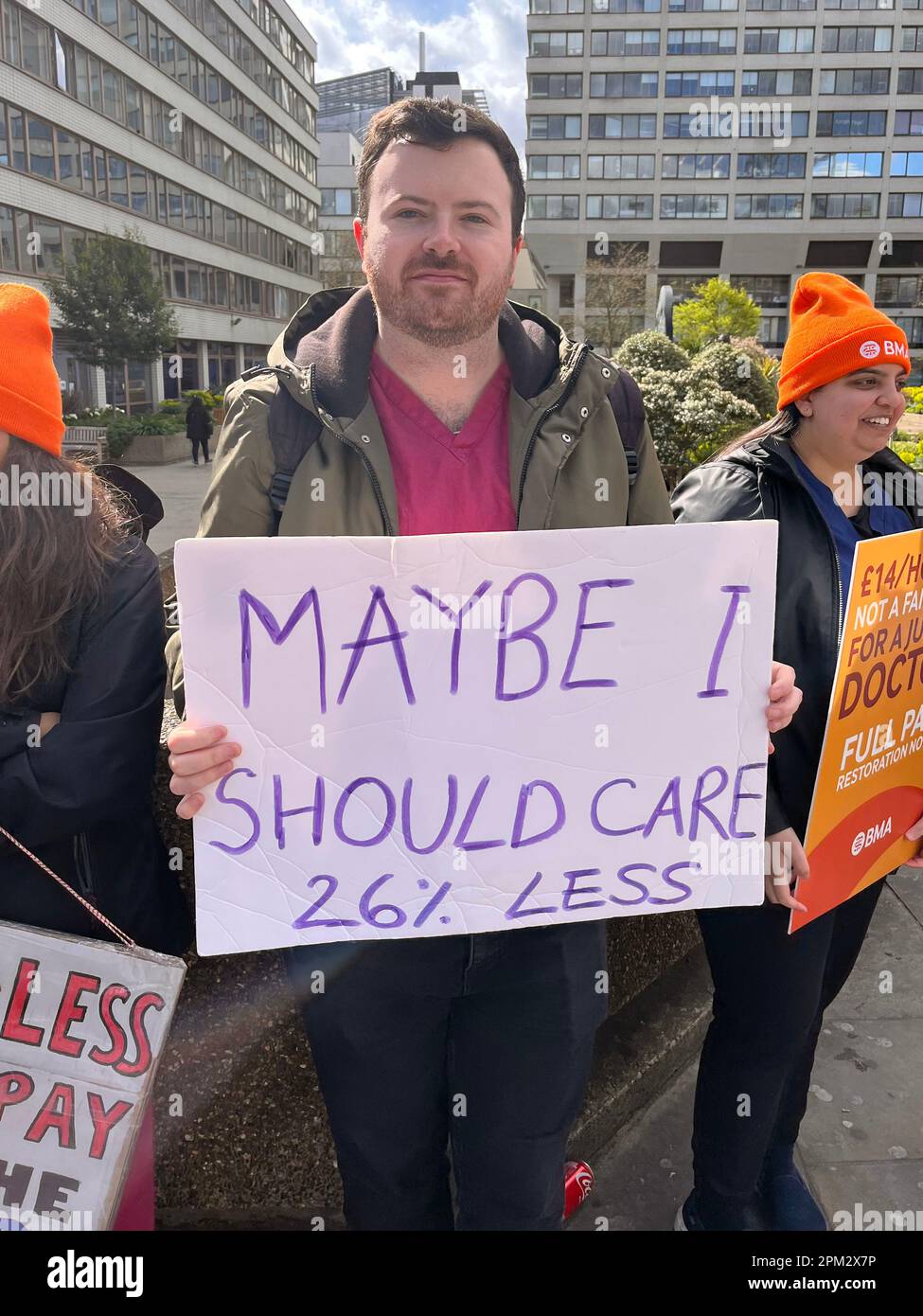 George Dovey, 25, joins striking NHS junior doctors on the picket line ...