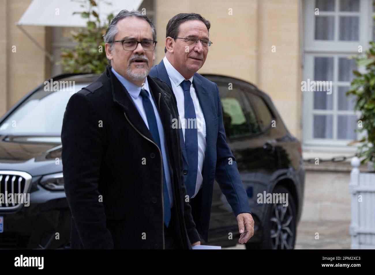 Paris, France. 11th Apr, 2023. Deputy Philippe Dunoyer and Philippe ...