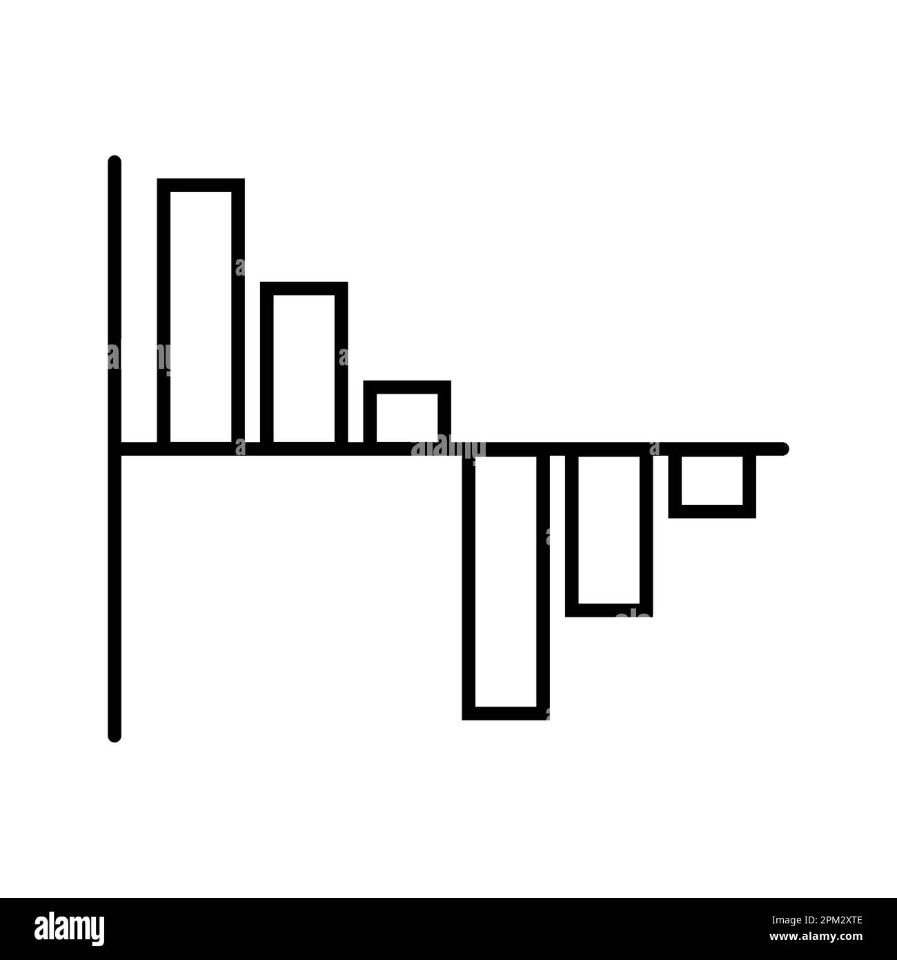 Simple outline graph icon isolated on white background. Business growth ...