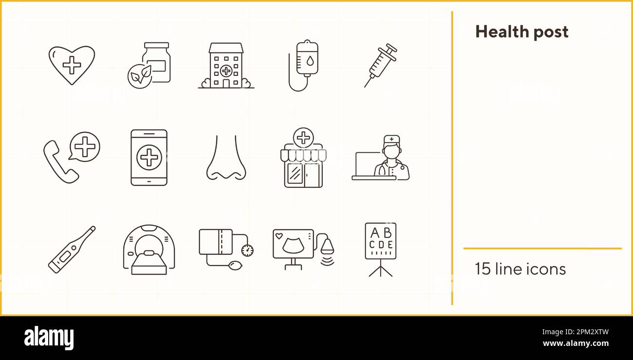 Health post icons Stock Vector Image & Art - Alamy