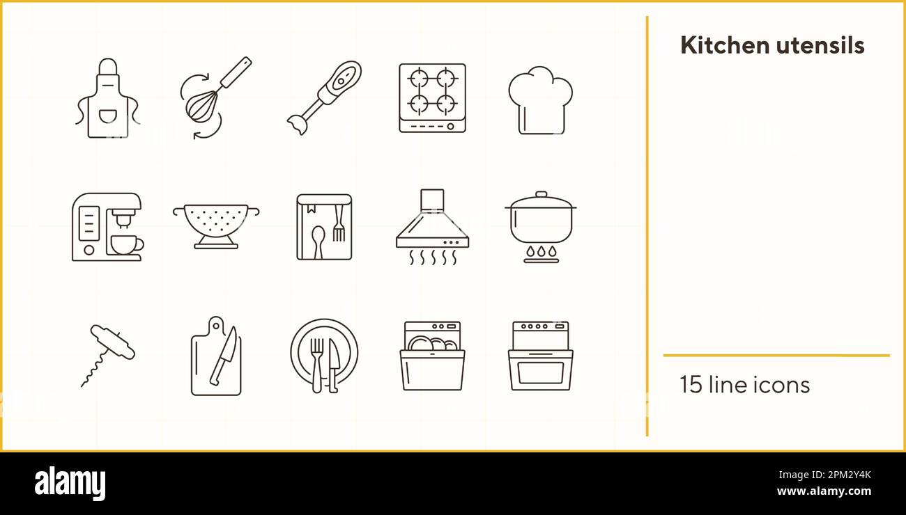 Kitchen utensils icons Stock Vector Image & Art - Alamy