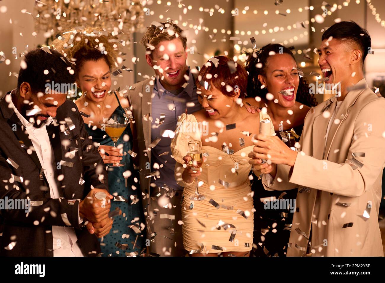 Person celebrating confetti hi-res stock photography and images - Alamy