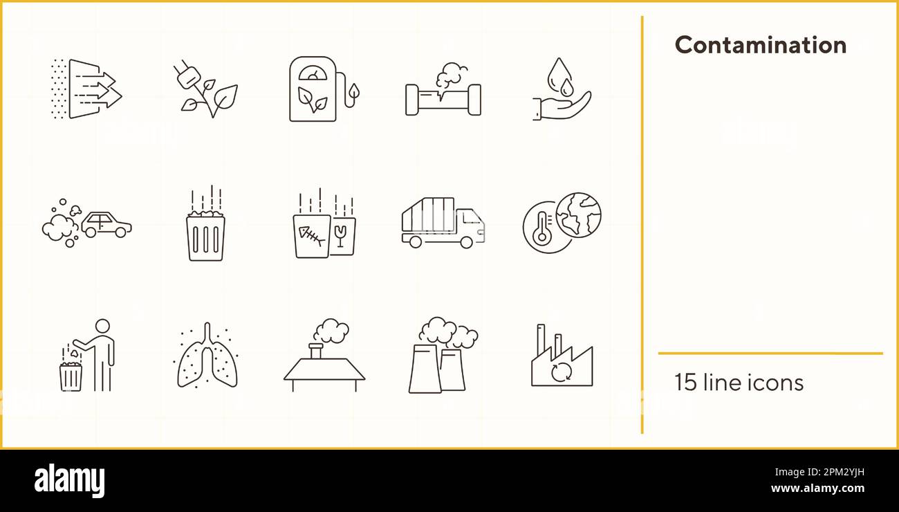 Contamination icons. Set of line icons Stock Vector Image & Art - Alamy