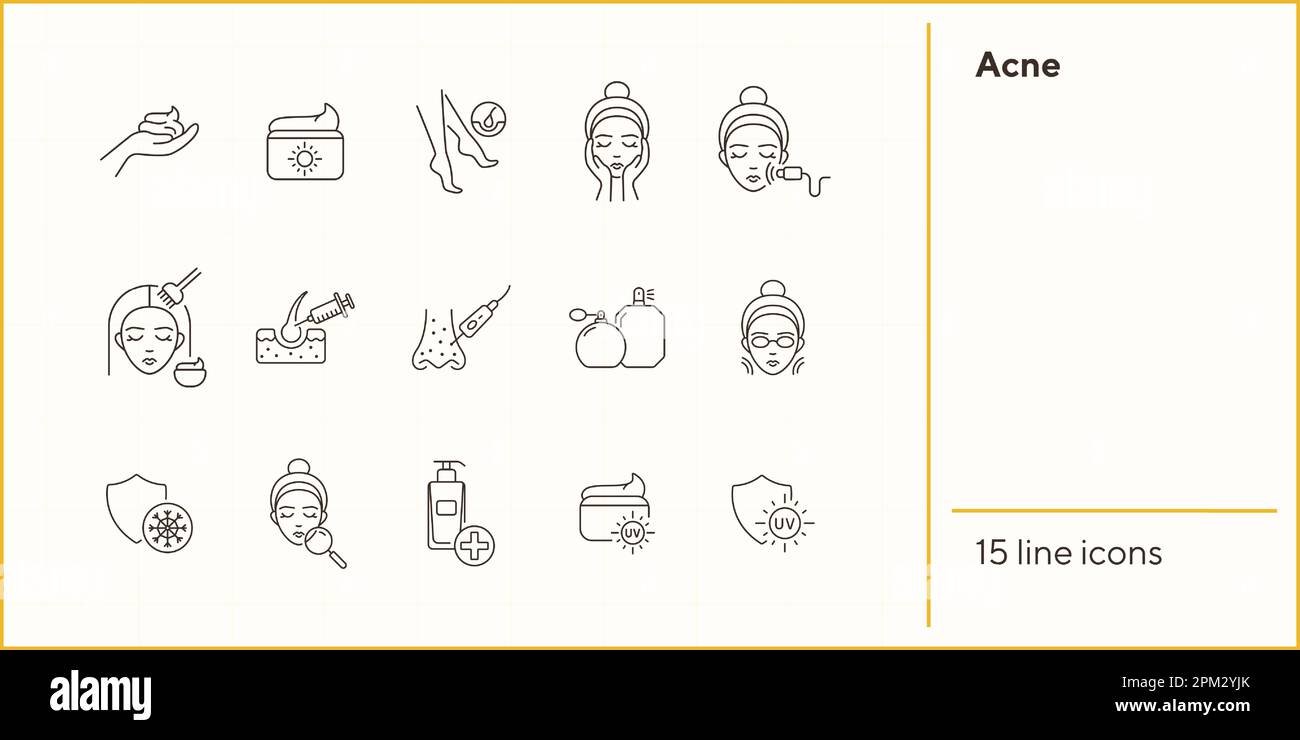 Acne line icon set Stock Vector Image & Art - Alamy
