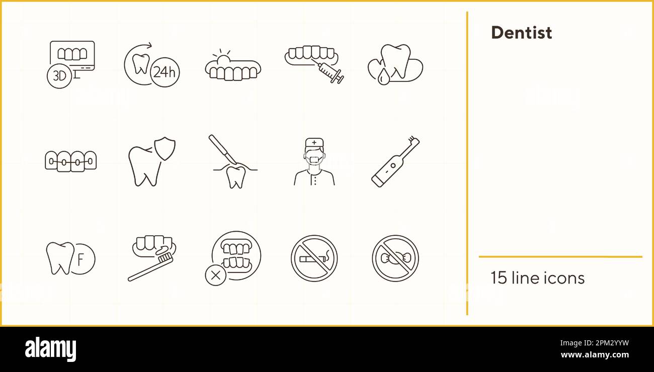 Dentist icons. Set of line icons Stock Vector Image & Art - Alamy