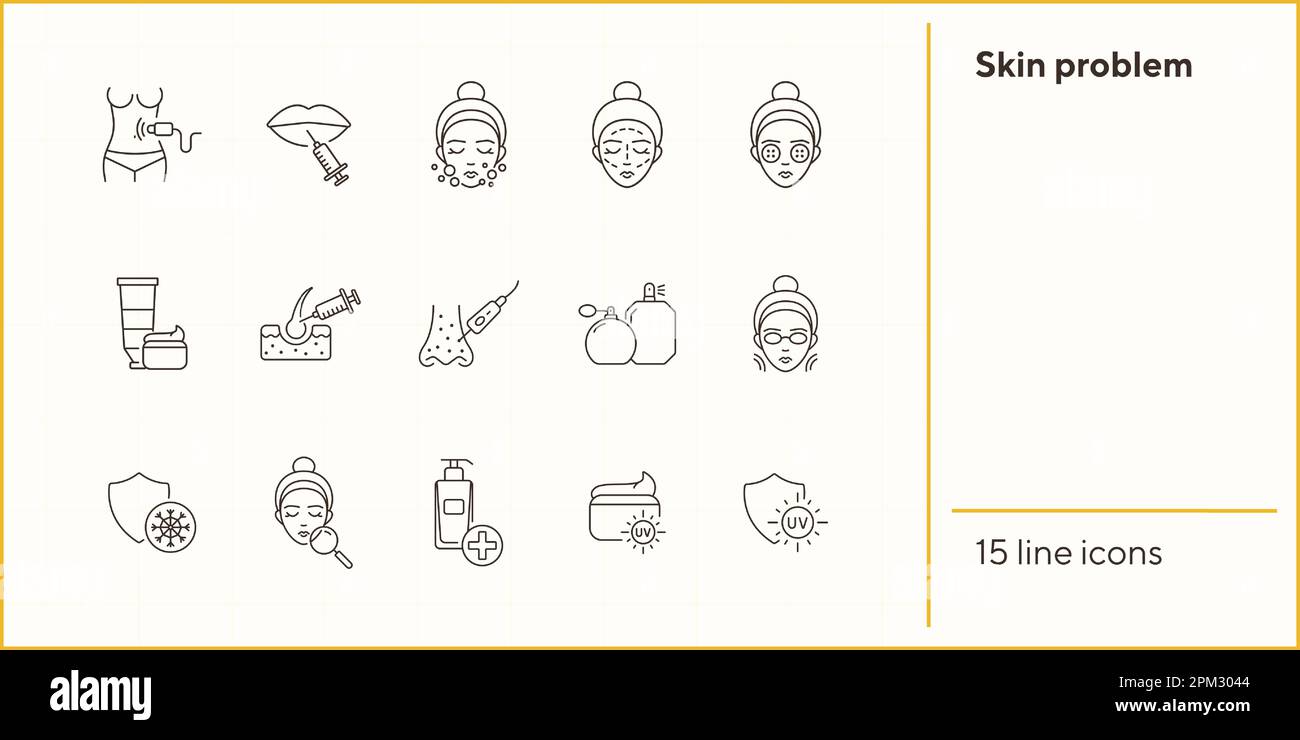 Skin problem line icon set Stock Vector Image & Art - Alamy