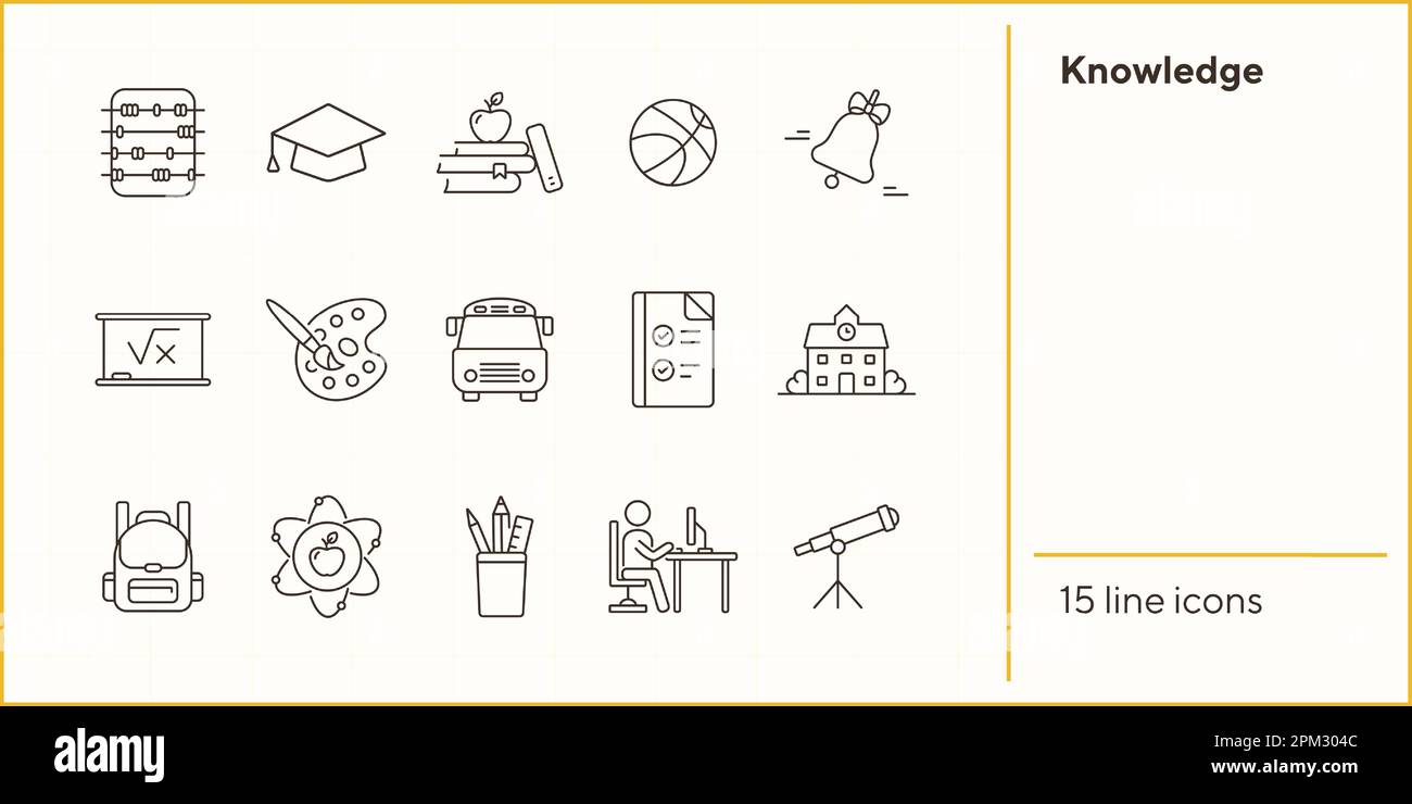Knowledge line icon set Stock Vector Image & Art - Alamy